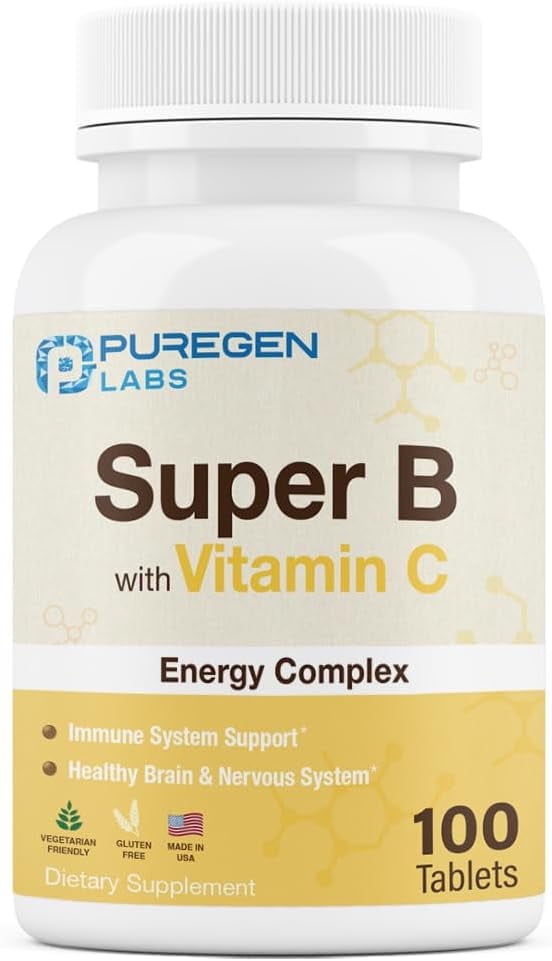 Puregen Labs Super B Energy Complex with Vitamin C 100 Vegetarian ...