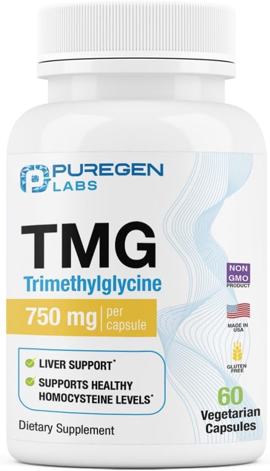 Puregen Labs TMG 750 mg – Trimethylglycine Supplement – Encourages ...