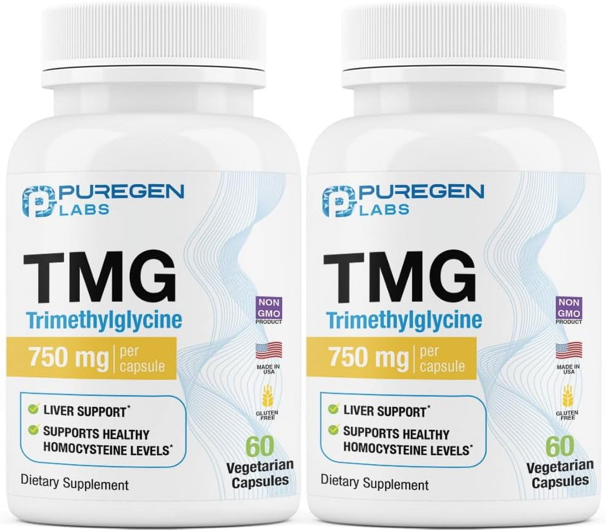 Puregen Labs TMG 750 mg – Trimethylglycine Supplement – Encourages ...