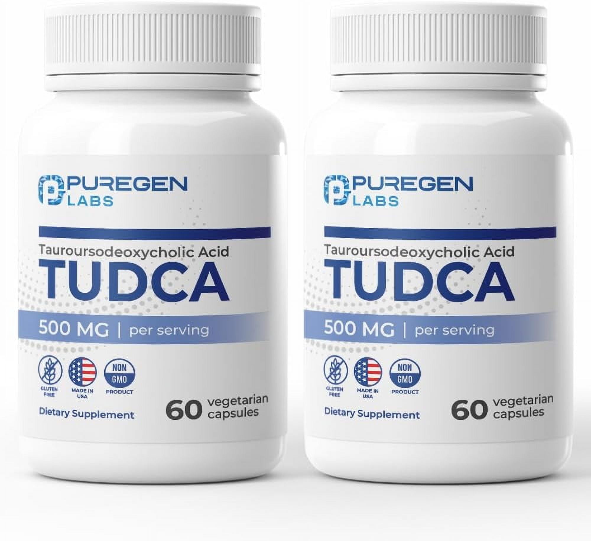 Puregen Labs TUDCA (Tauroursodeoxycholic Acid) 500mg per Serving, Bile ...