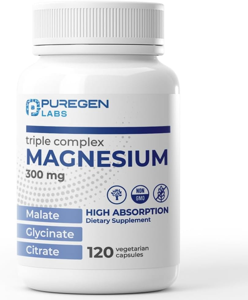 Puregen Labs Magnesium Triple Complex, 120 Veg Capsules - Walmart.com