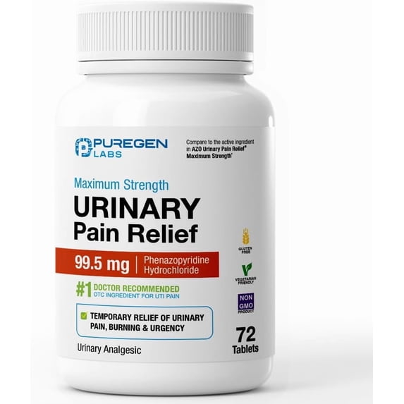 Puregen Labs Urinary Pain Relief, Fast UTI Symptom Relief, Burning ...