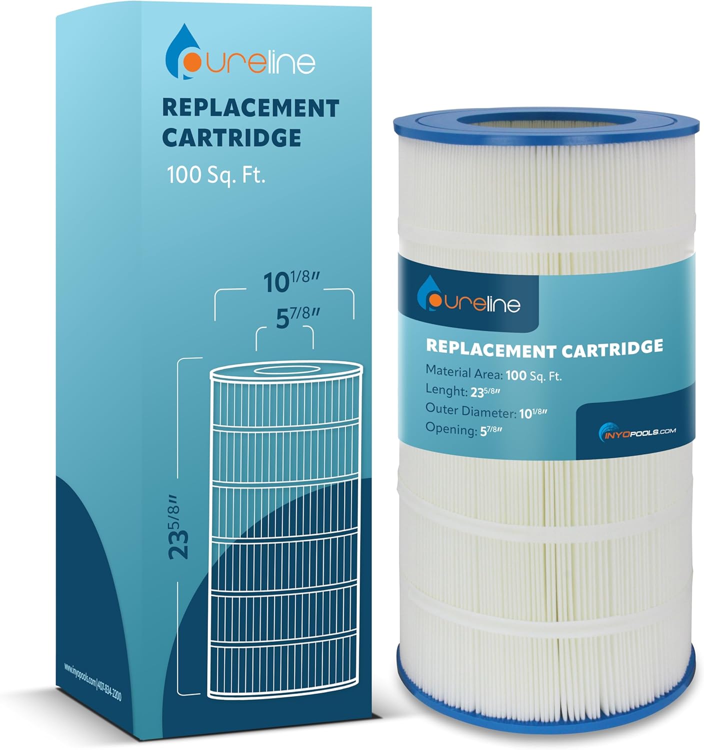Pureline 100 Sq FtPool Replacement Cartridge Filter, Compatible with ...