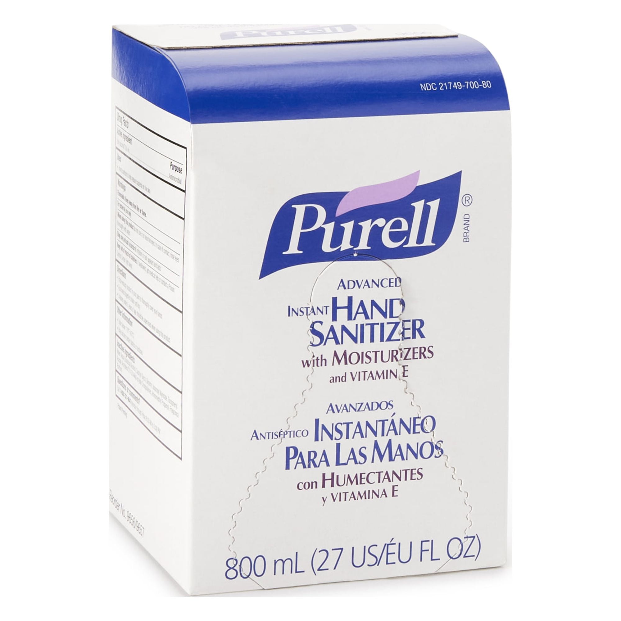 Purell Advanced Ethyl Alcohol Scented Hand Sanitizer 800 mL Bag-in-Box ...