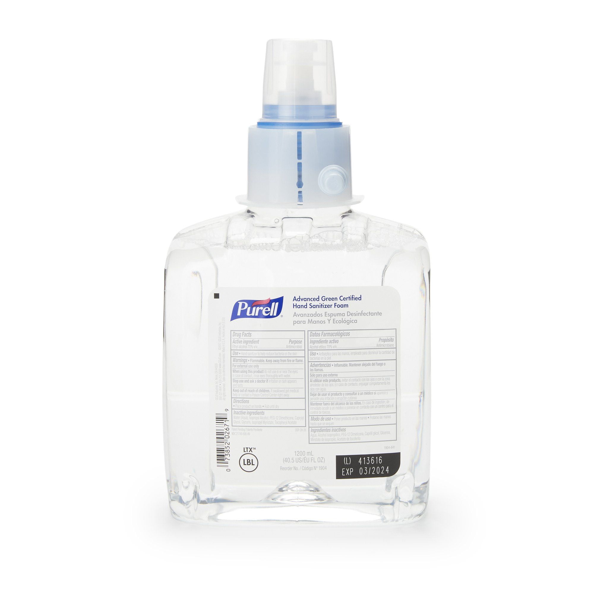 Purell Advanced Foaming Hand Sanitizer 1200 mL Dispenser Refill Bottle ...