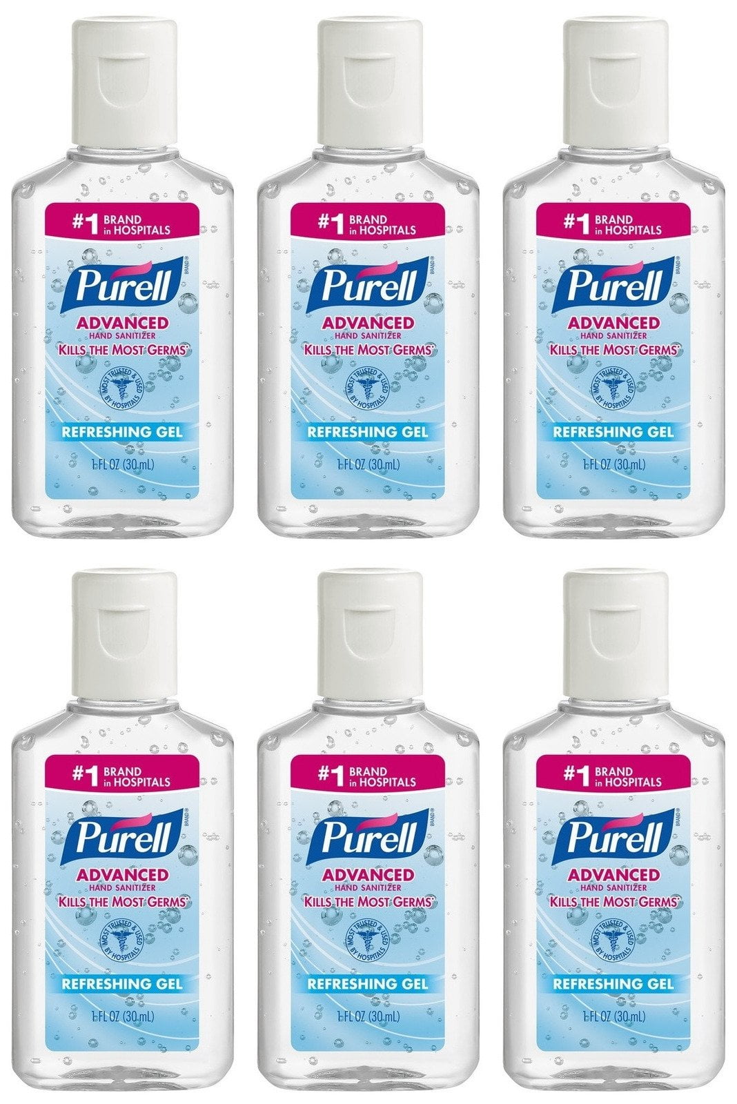 PURELL Advanced Hand Sanitizer, Refreshing Gel, Travel Size 1 oz, 6 ...