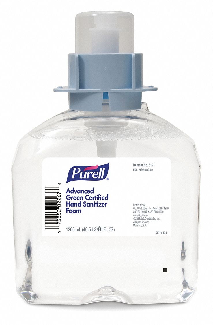 Purell Hand Sanitizer,Cartridge,Foam,1200mL,PK4 5191-04 - Walmart.com