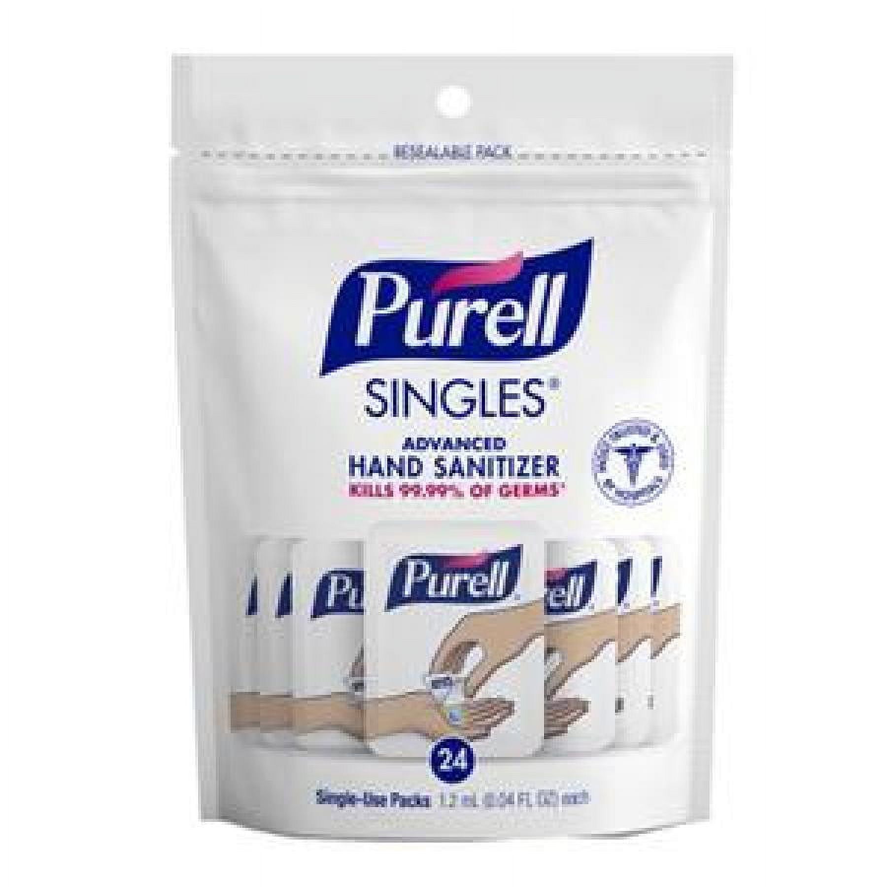 Purell SINGLES Advanced Hand Sanitizer Gel, with Refreshing Gel, 0.4 fl ...