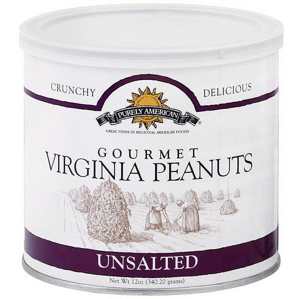 Purely American Gourmet Virginia Unsalted Peanuts, 12 oz (Pack of 6 ...