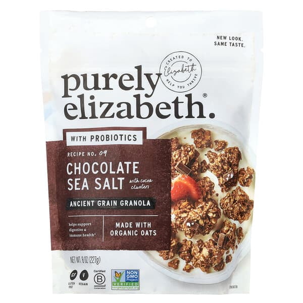 Purely Elizabeth, Ancient Grain Granola with Probiotics. Chocolate Sea ...