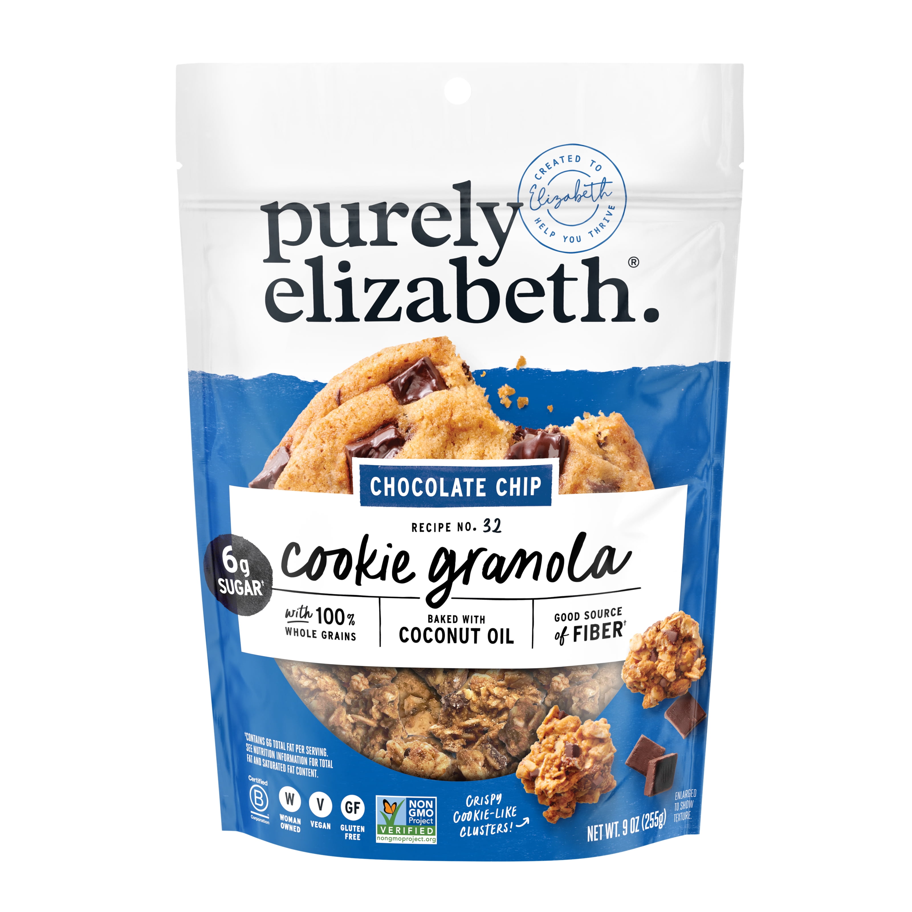 Purely Elizabeth Chocolate Chip Cookie Granola, 9 oz Bag - Walmart.com