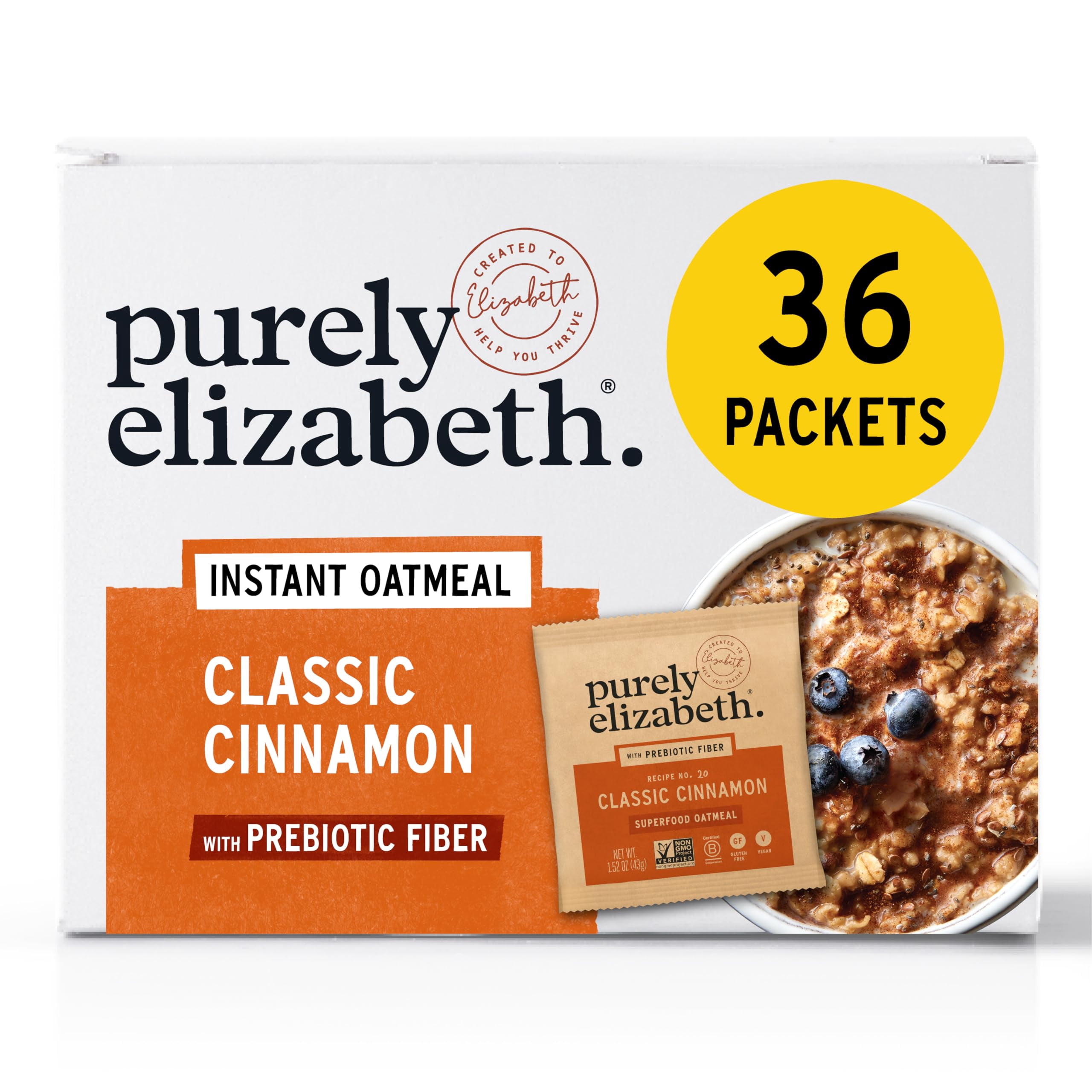 Purely Elizabeth Classic Cinnamon OKA4 Superfood Oatmeal, with ...