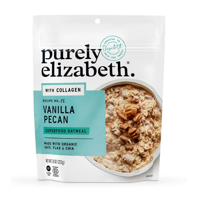 Purely Elizabeth Collagen Oatmeal, Vanilla Pecan, Made with Organic ...