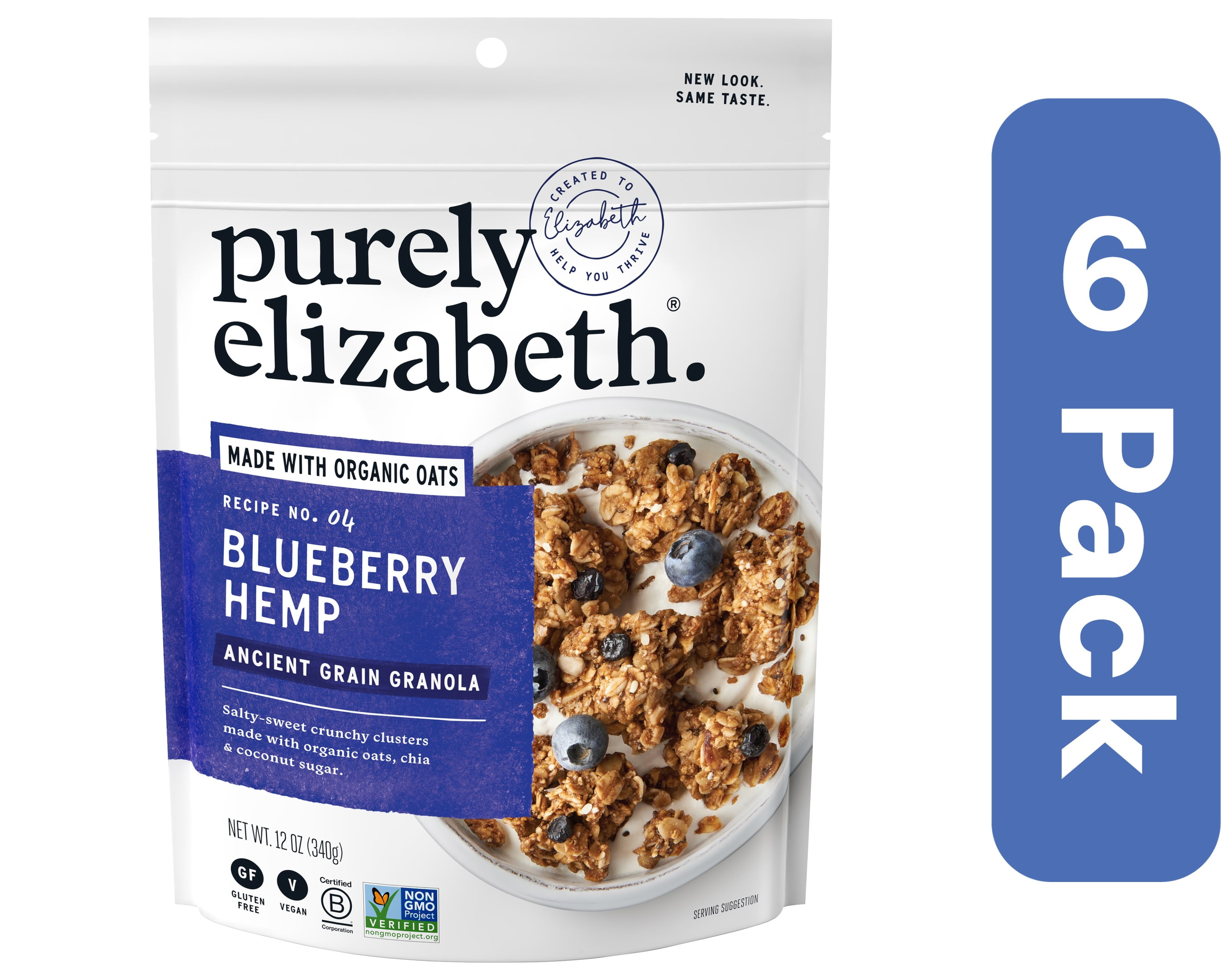 Purely Elizabeth Granola Blueberry Hemp Organic 12 oz (Pack Of 6 ...