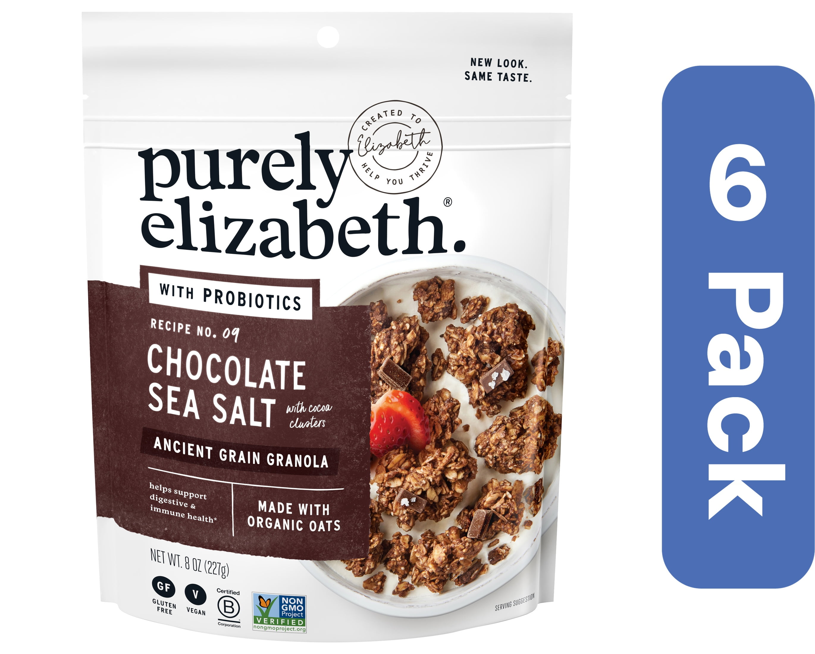 Purely Elizabeth Granola Probiotic Chocolate Sea Salt 8 oz (Pack Of 6 ...