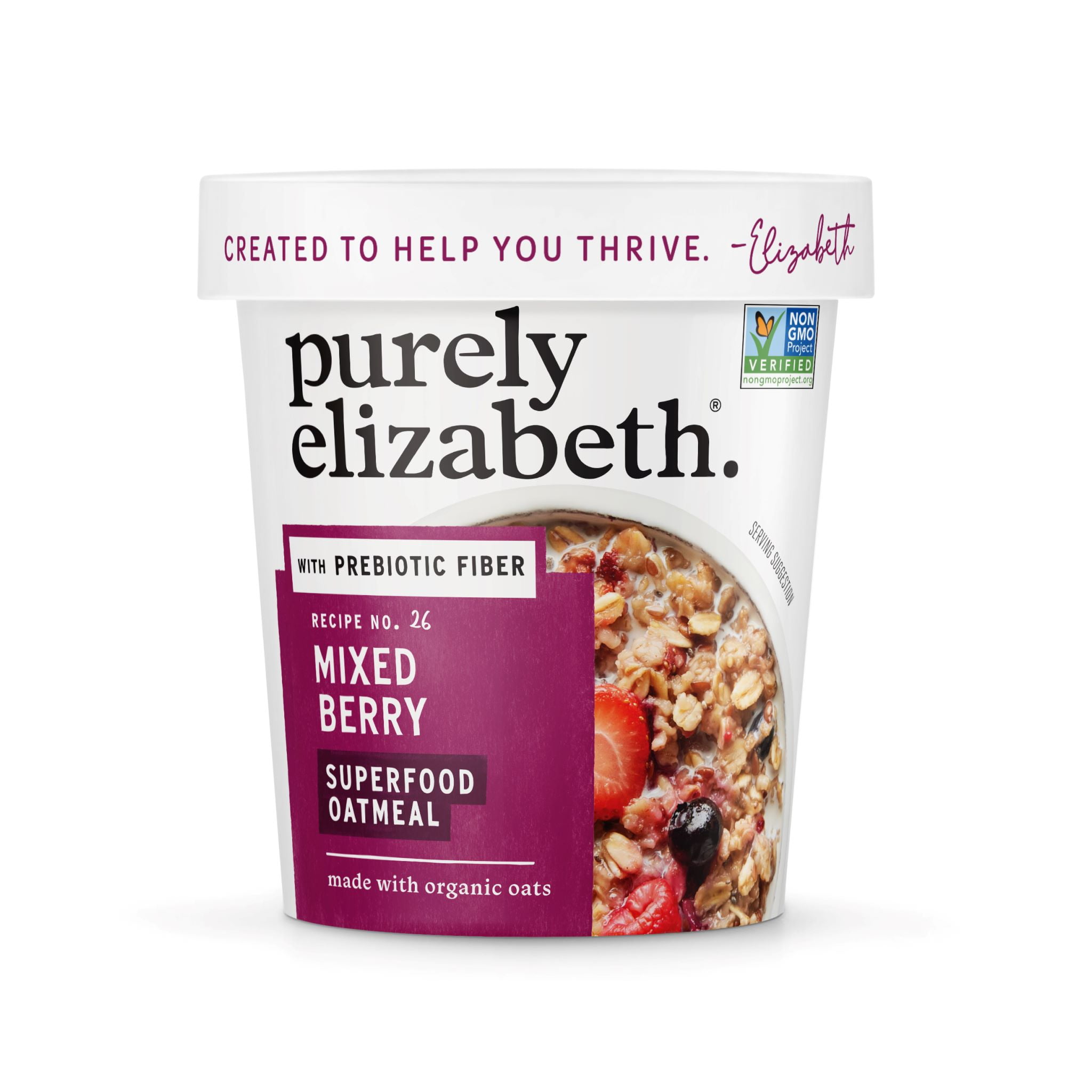 Purely Elizabeth Organic Oats Mixed Berry Instant Oatmeal, 1.76 oz Cup ...