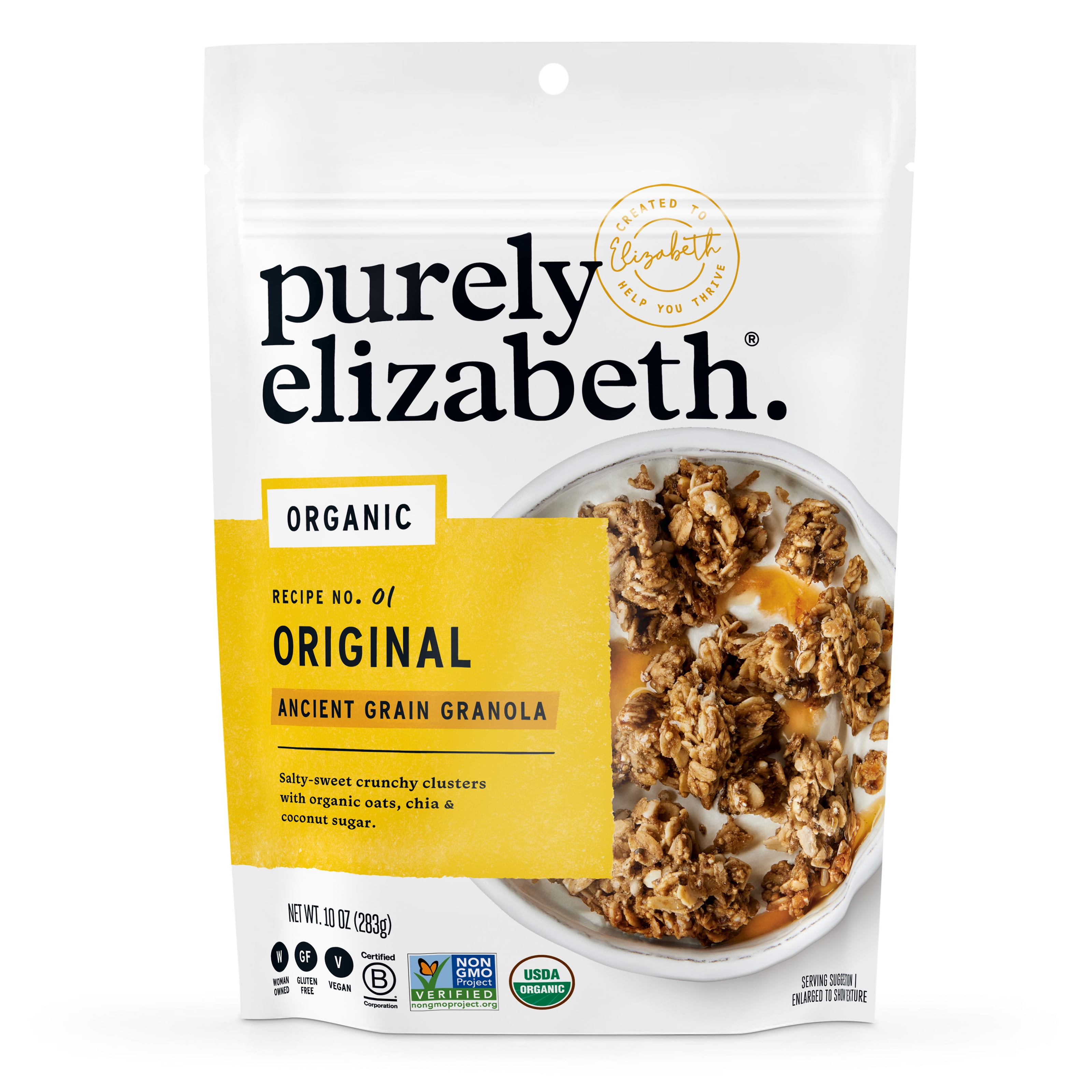 Purely Elizabeth Organic, Original Ancient Grain Granola, 10 oz Bag ...