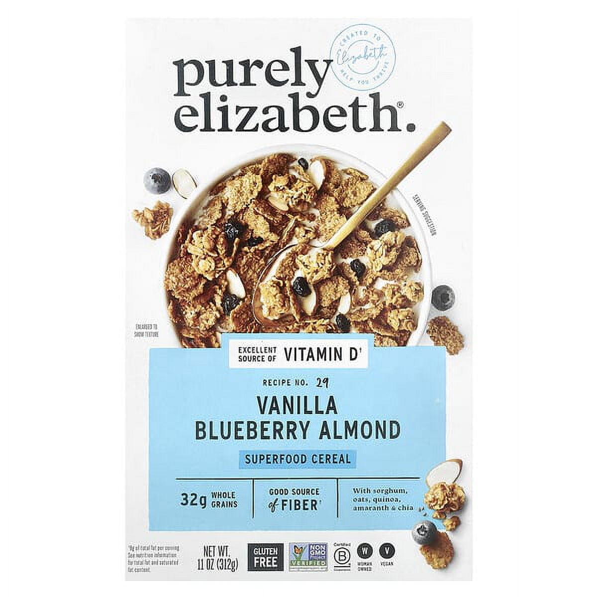 Purely Elizabeth, Superfood Cereal, Vanilla Blueberry Almond, 11 oz ...