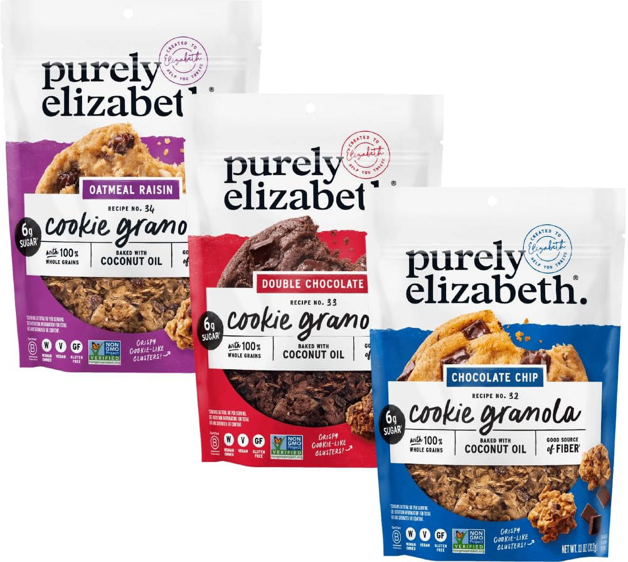 Purely Elizabeth Cookie Granola, Variety Pack, Gluten-Free, Non-GMO ...