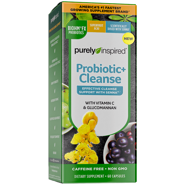 Purely Inspired Probiotic - Digestive Health, Vitamin C, Daily Detox & Weight Loss, 60 Cleanse ...