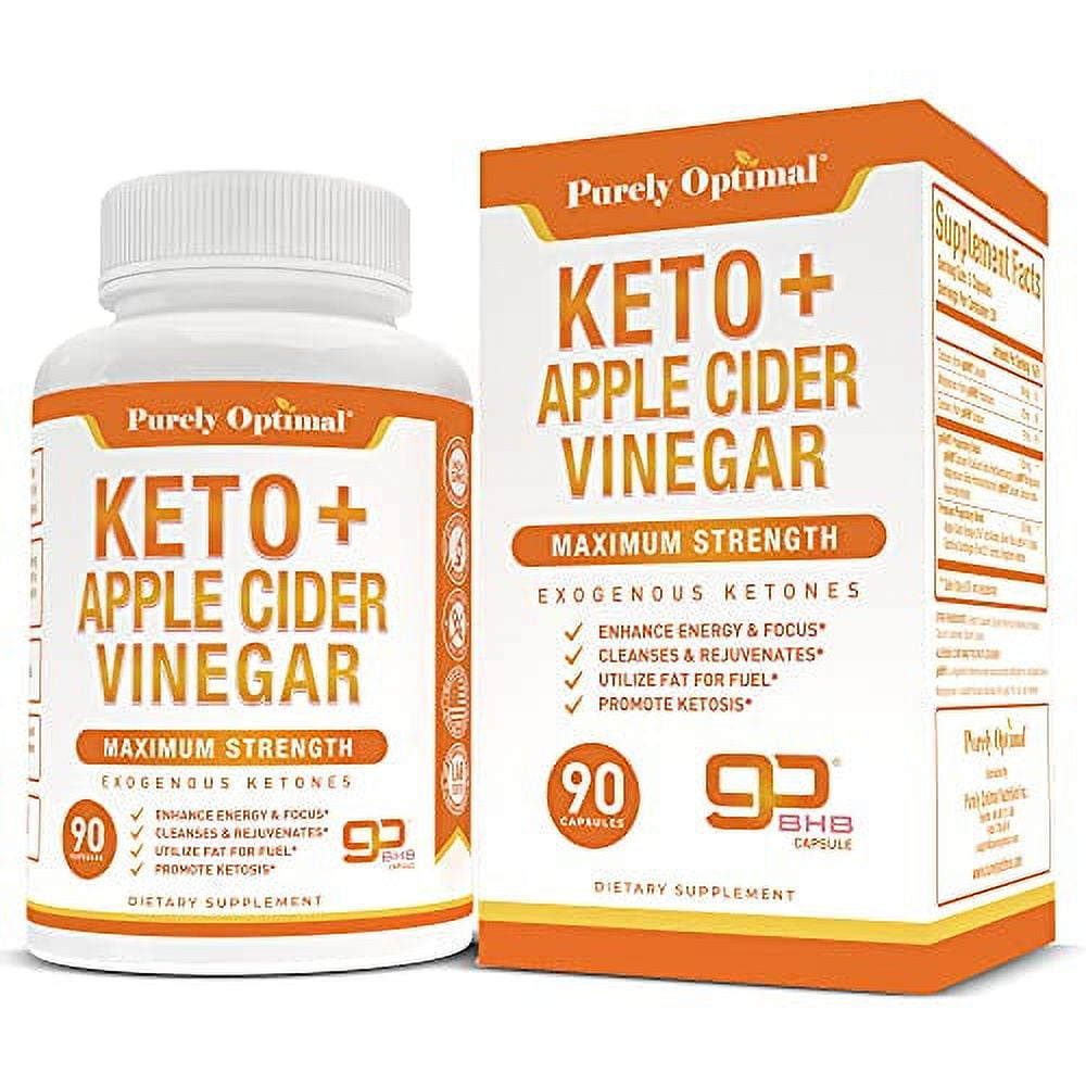 Purely Optimal Keto BHB + Apple Cider Vinegar Capsules with The Mother ...