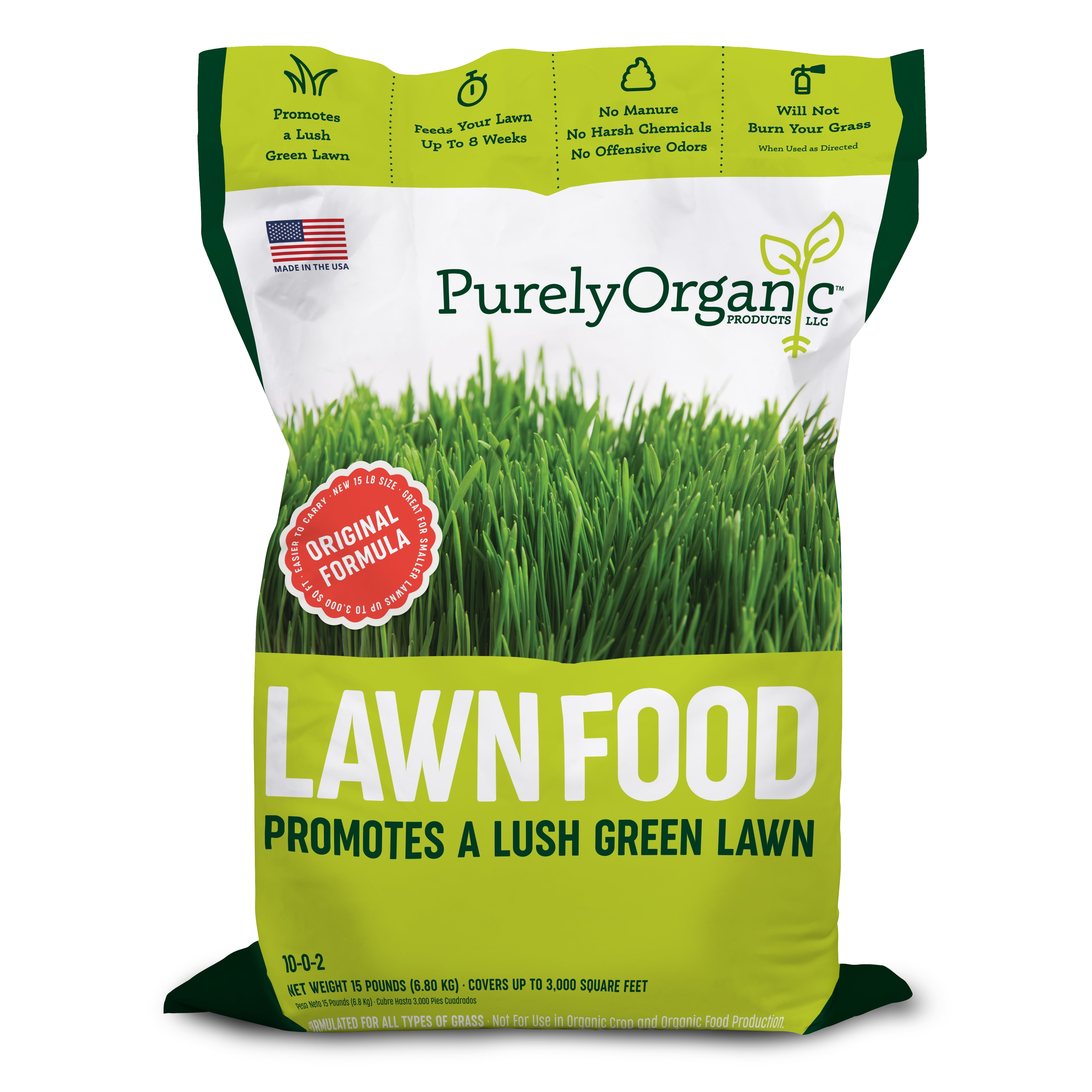 Purely Organic Products Lawn Food 10-0-2 Granular Fertilizer, 15 Lb ...