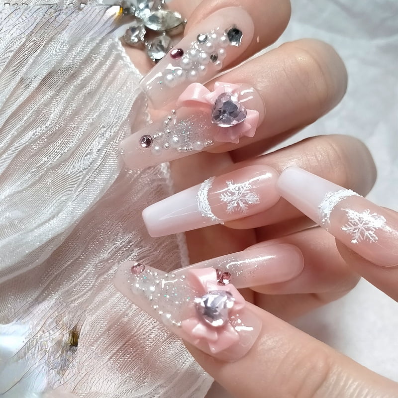 Purely handmade new manicure wear detachable finished product full of ...