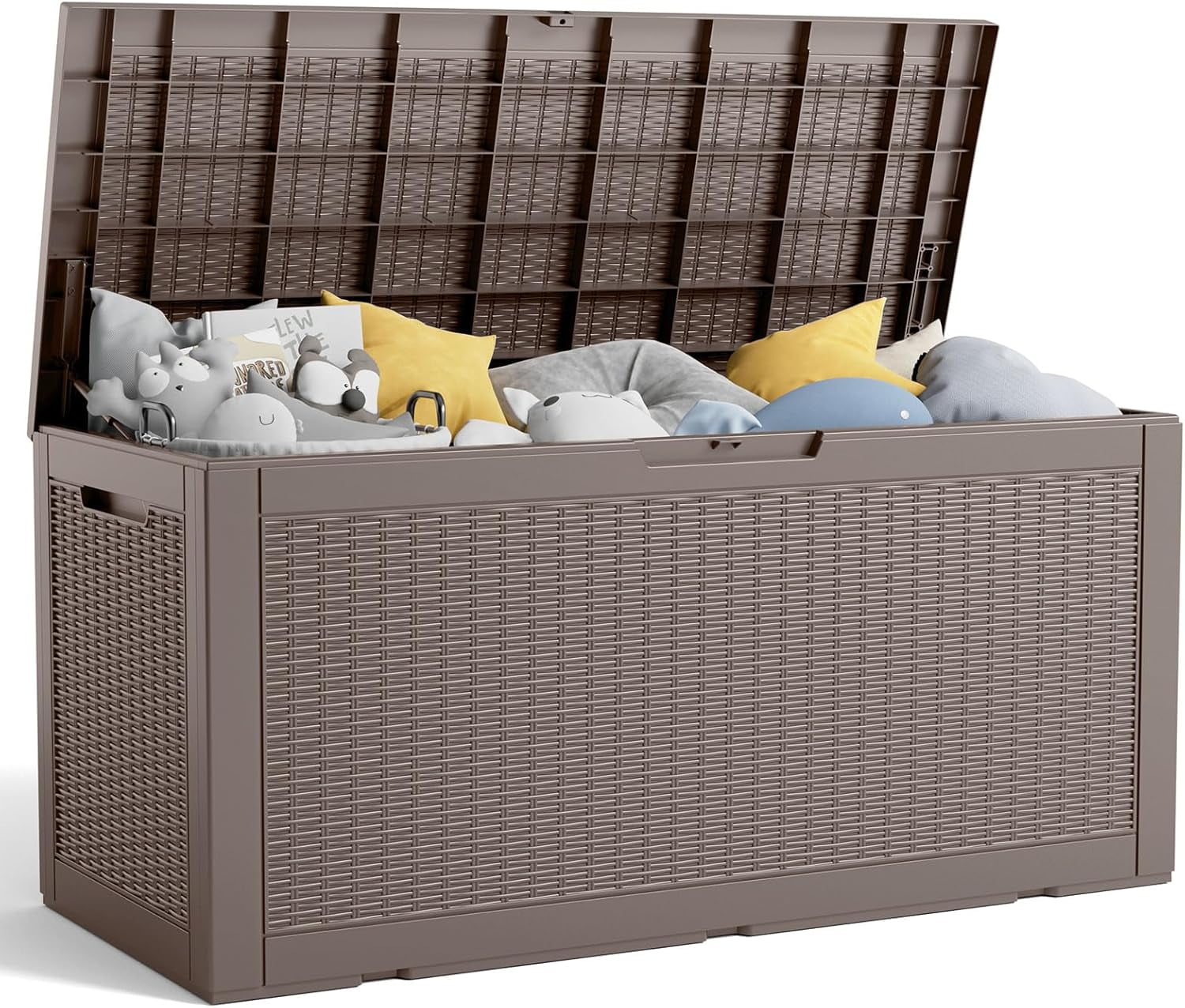 PurelyGoods 100 Gallon Deck Box, Large Resin Outdoor Storage Box ...