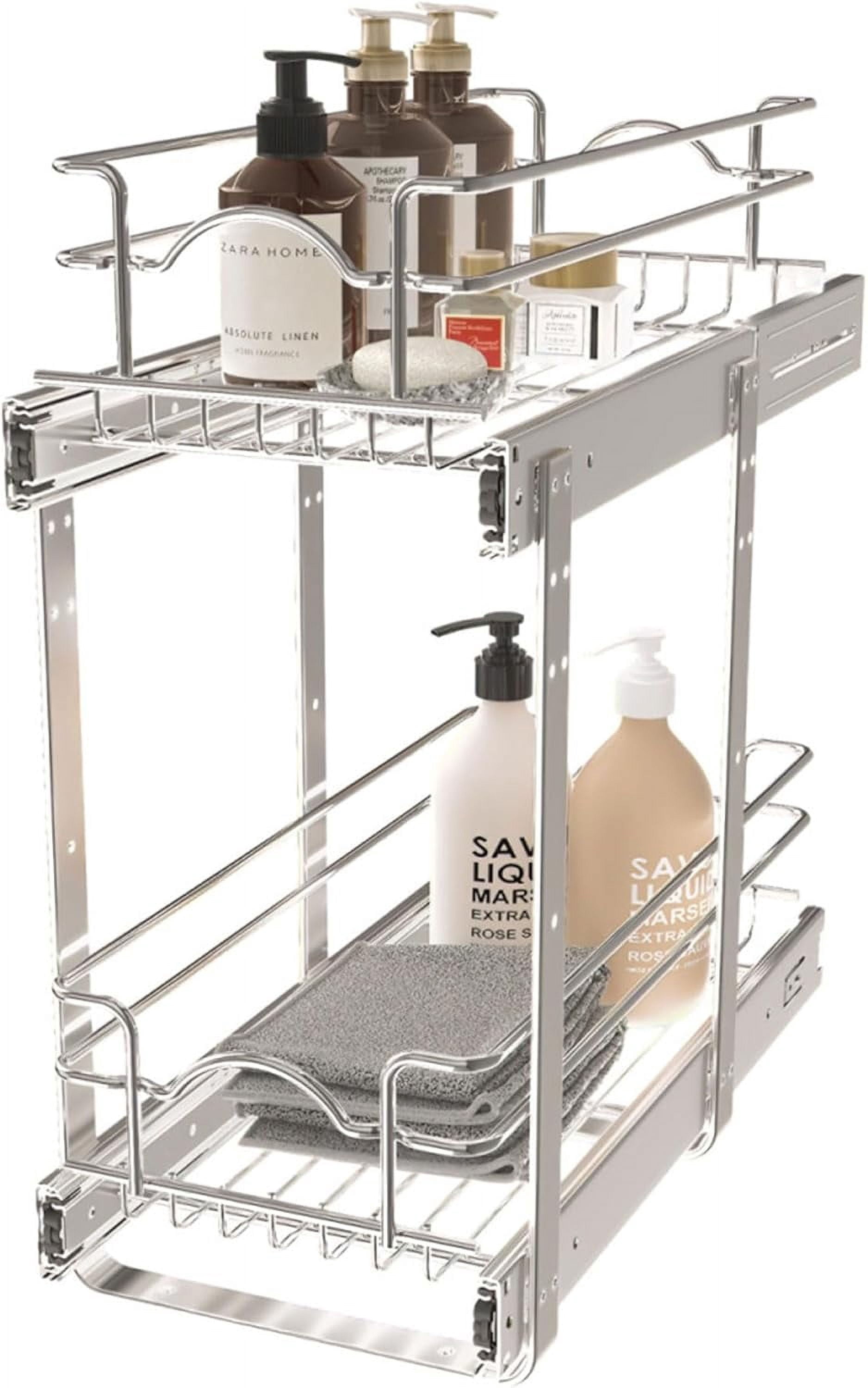 PurelyGoods 2-Tier Kitchen Cabinet Pullout Shelf and Drawer Organizer ...