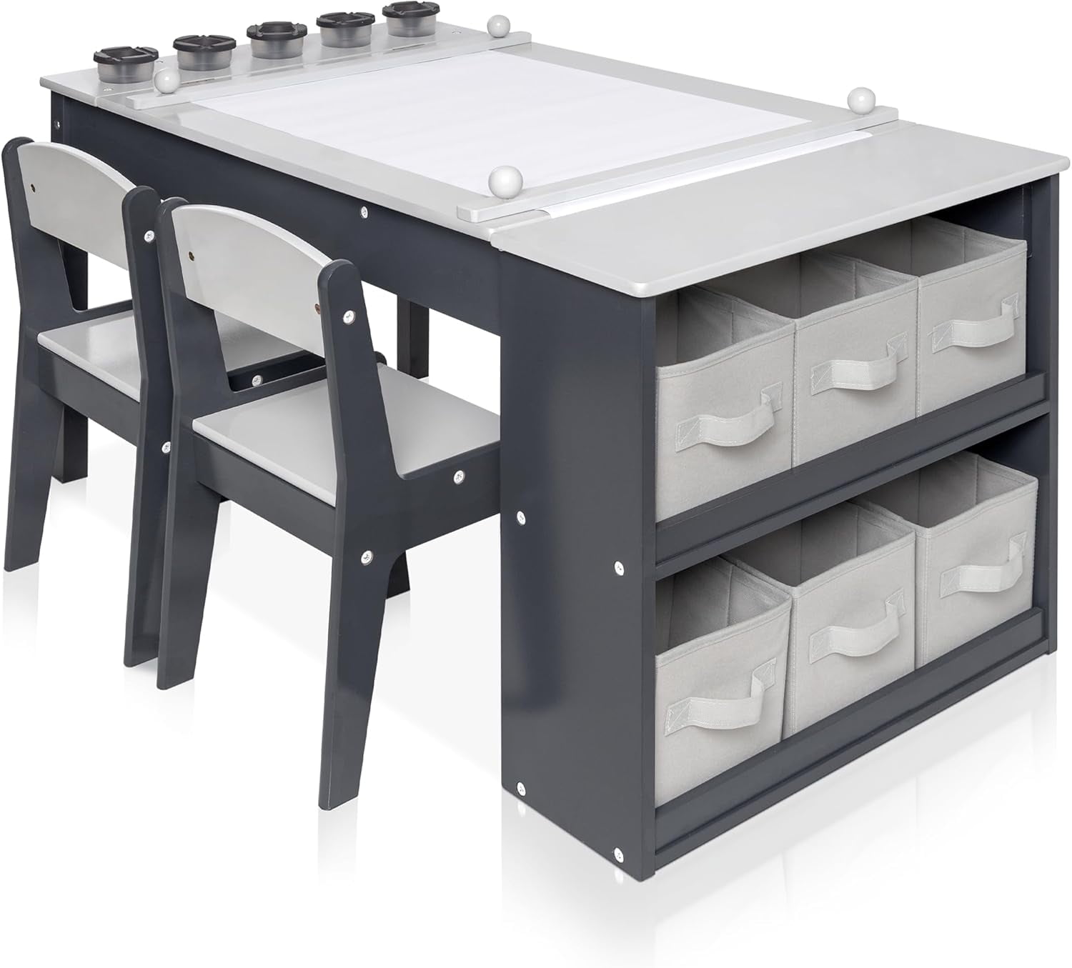 PurelyGoods 2-in-1 Kids Art Table and Chair Set – Activity Table with ...