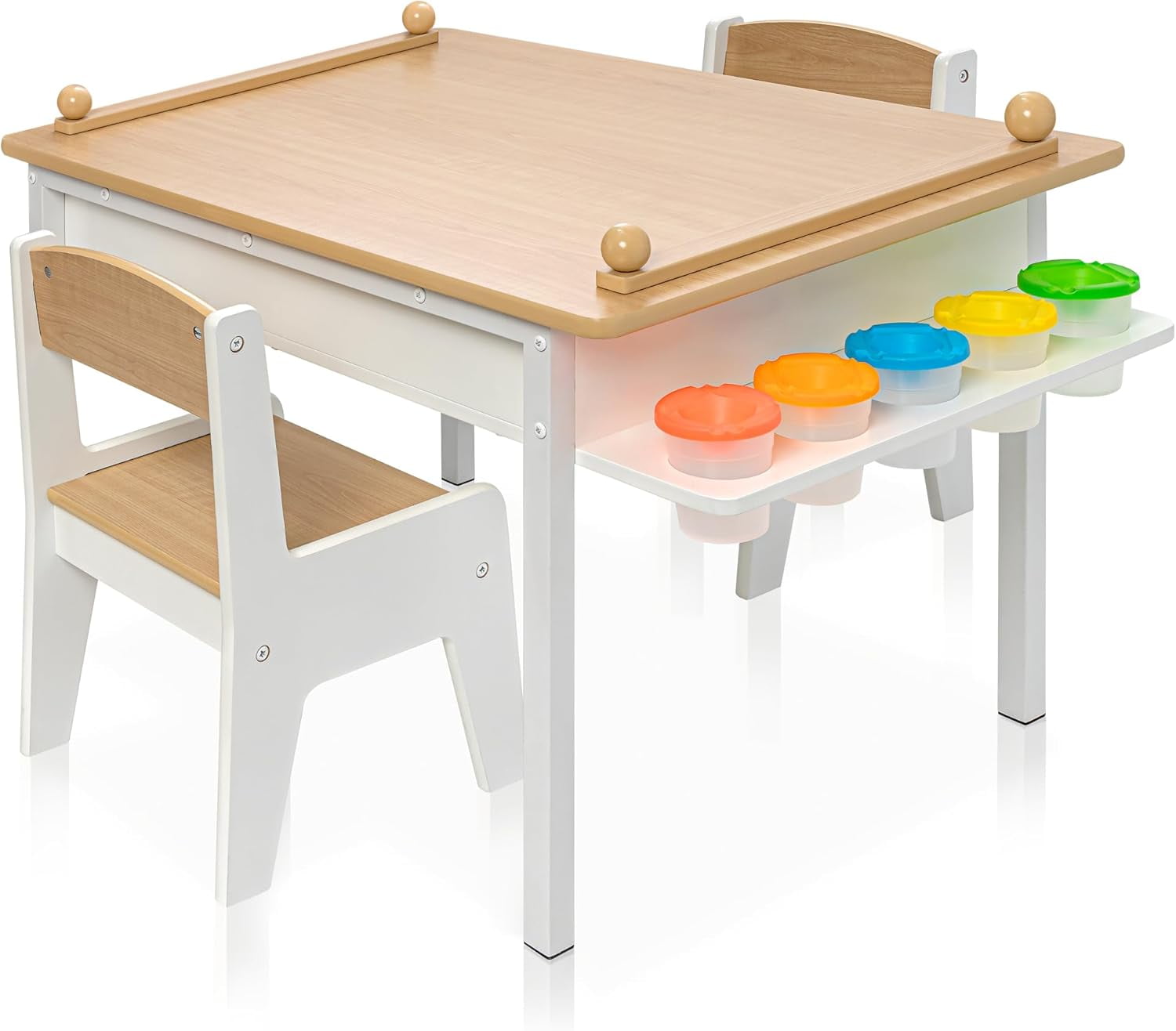 PurelyGoods 2-in-1 Kids Art Table and Chair Set – Activity Table with ...