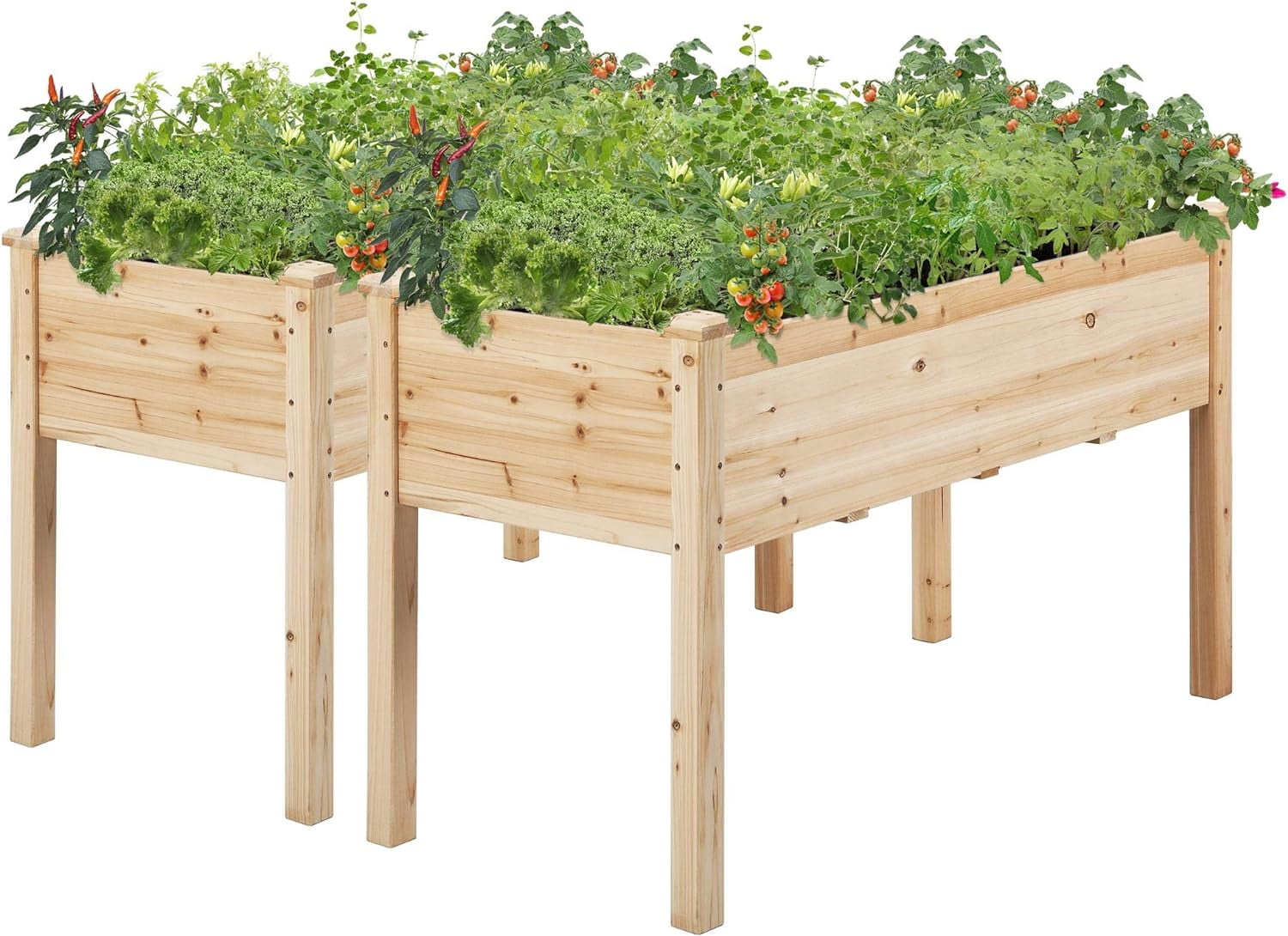 PurelyGoods 2pcs Raised Garden Bed Outdoor Horticulture with Legs ...