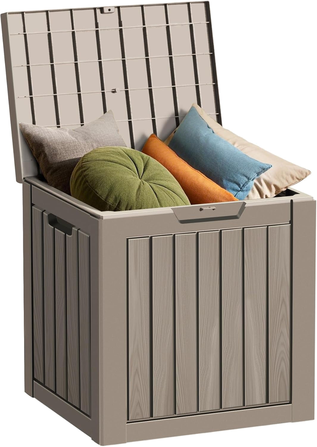 SONGMY 30 Gallon Resin Deck Box, Waterproof Outdoor Storage Bin for ...