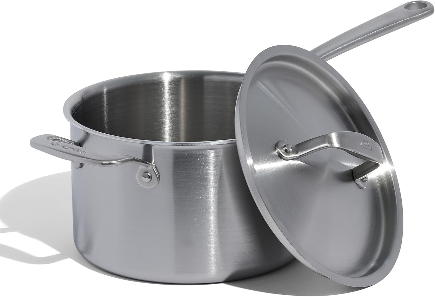 PurelyGoods - 4 Quart Stainless Steel Saucepan with Lid - 5 Ply ...