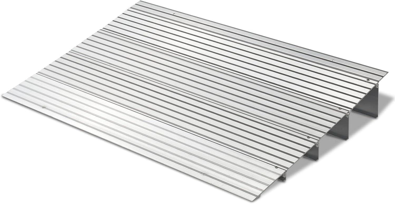 PurelyGoods 4" Rise Threshold Ramp for Wheelchairs, Adjustable Aluminum ...
