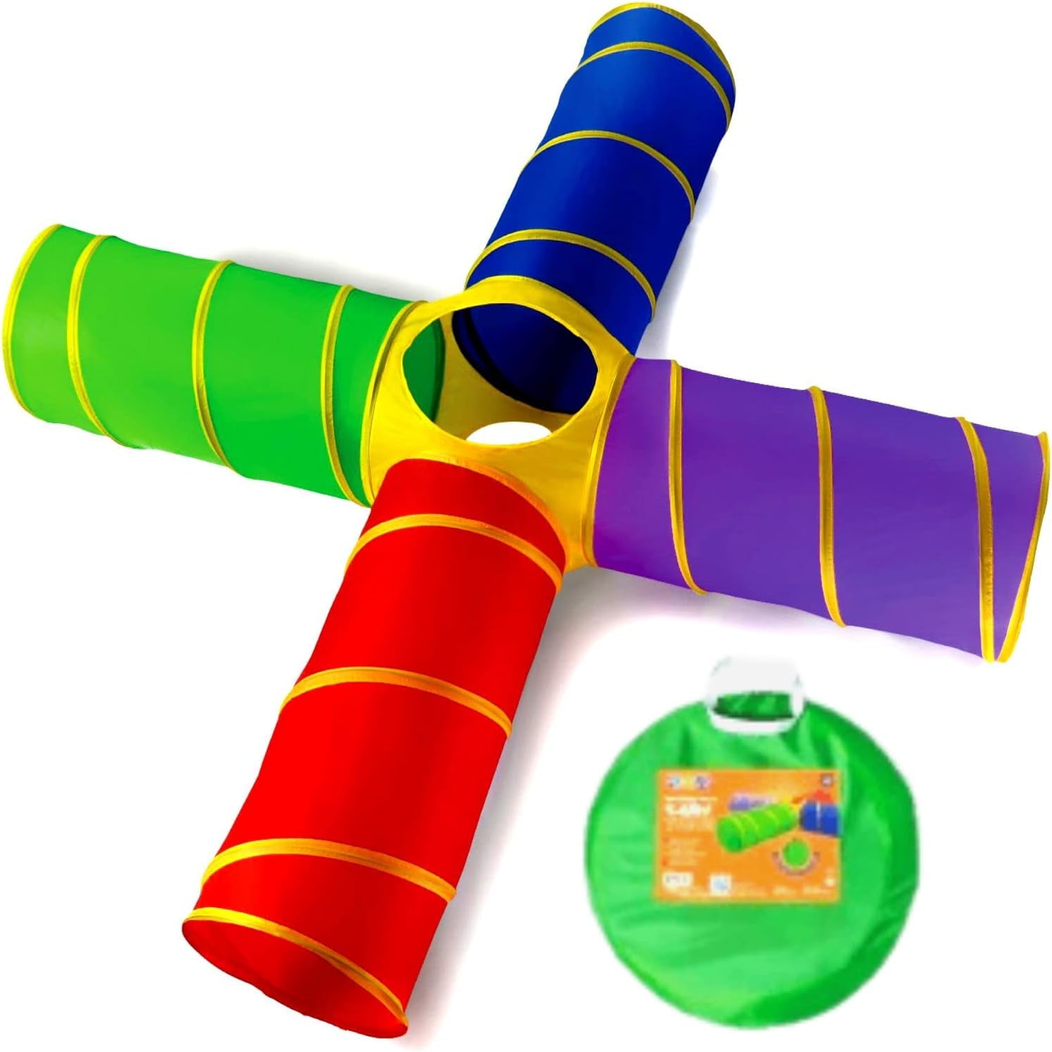 PurelyGoods 4-Way Play Tunnel For Kids To Crawl Through 8 Feet - Kids ...