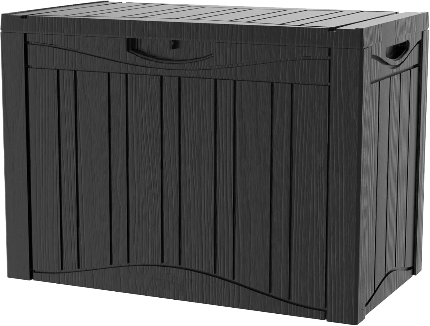 PurelyGoods 45GAL Plus Deck Box, Outdoor Storage Boxes Lockable Lid ...