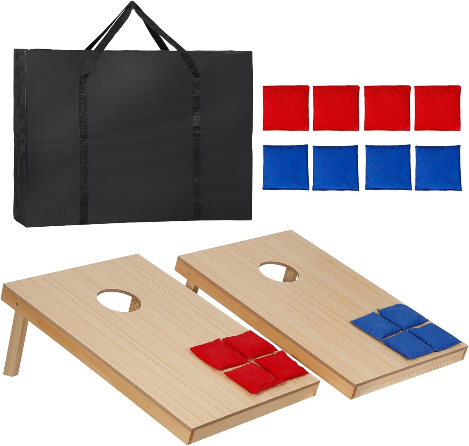 SONGMY 4FT X 2FT/ 3FT X 2FT Wooden Bean Bag Cornhole Game Set with 8 ...