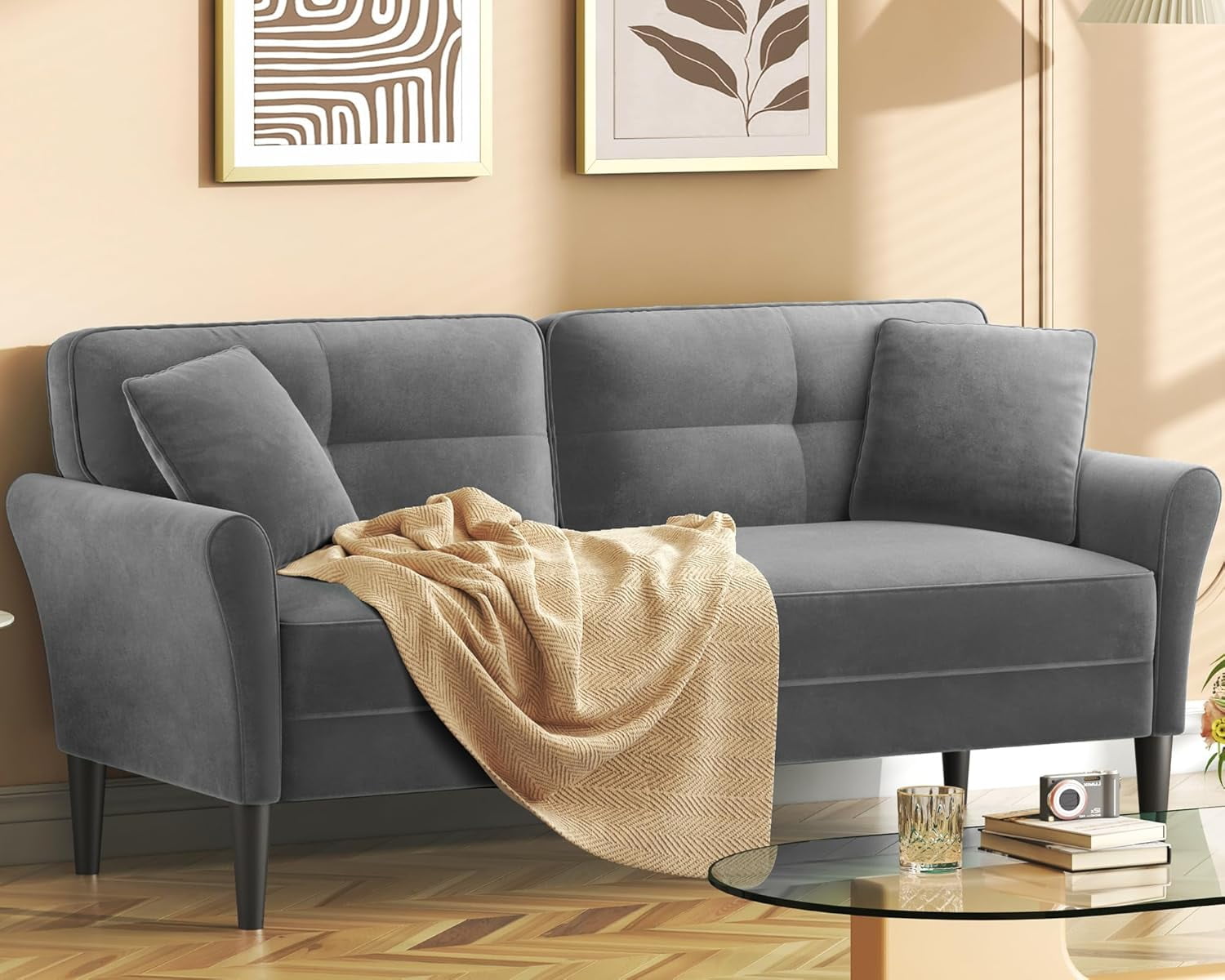 PurelyGoods 69" Grey Couch, Loveseat Sofa, Couches for Living Room ...