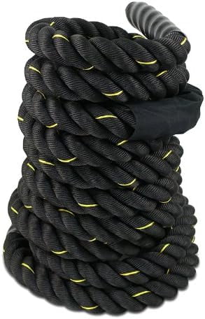 SONGMY Black Heavy Battle Rope for Exercise Training Fitness 1.5''Width ...