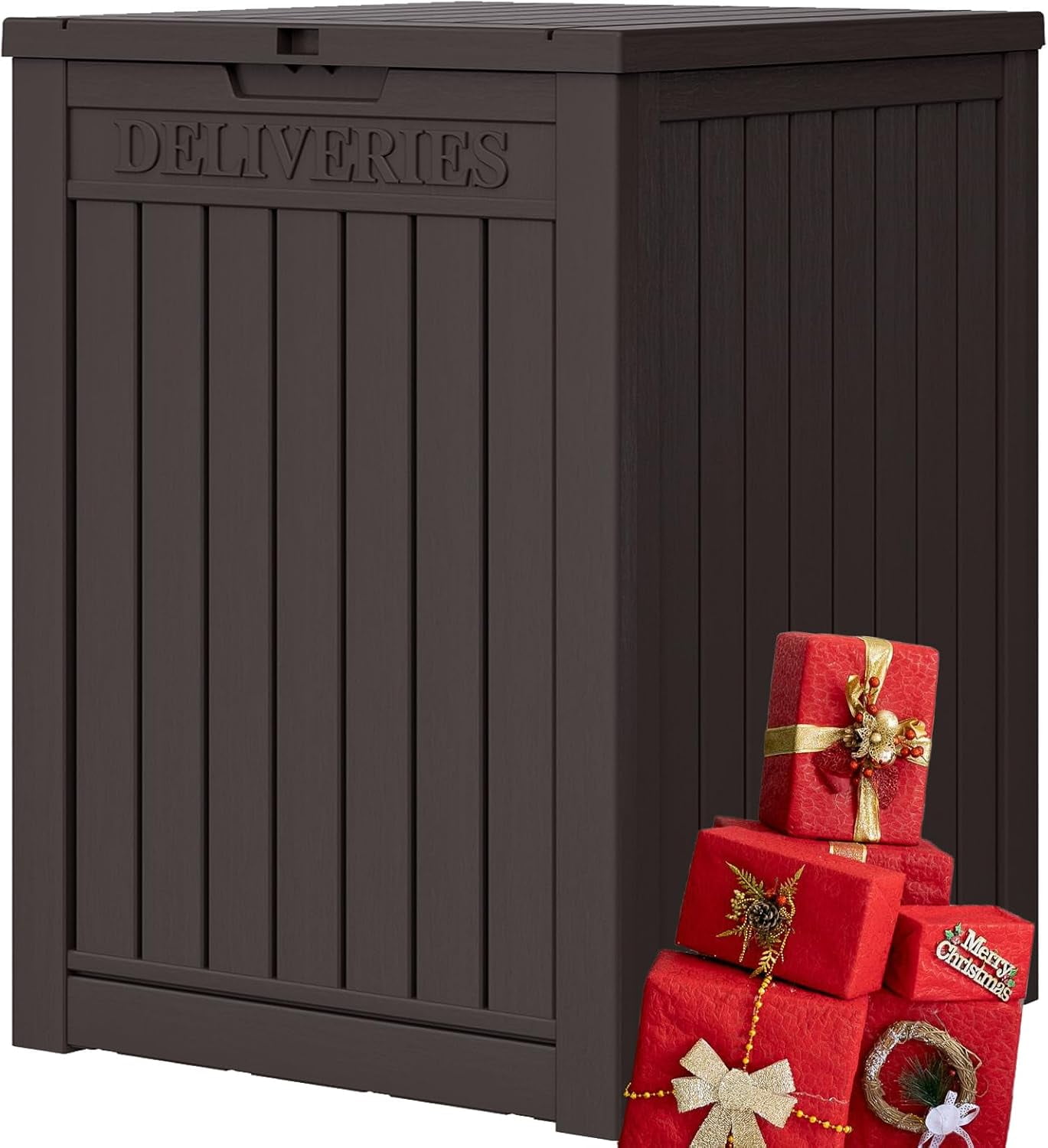 SONGMY Delivery Box for Porch, 51 Gallon Outdoor Resin Deck Box ...