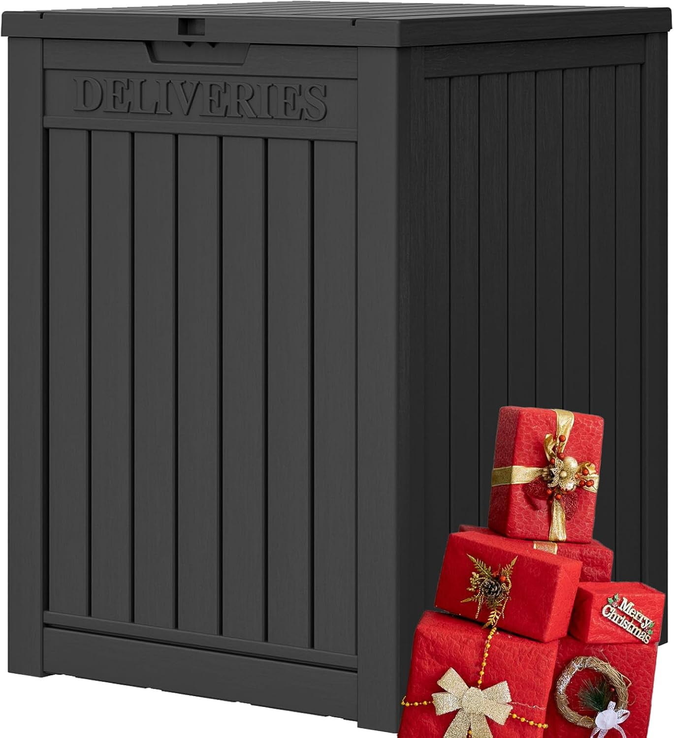 SONGMY Delivery Box for Porch, 51 Gallon Outdoor Resin Deck Box ...