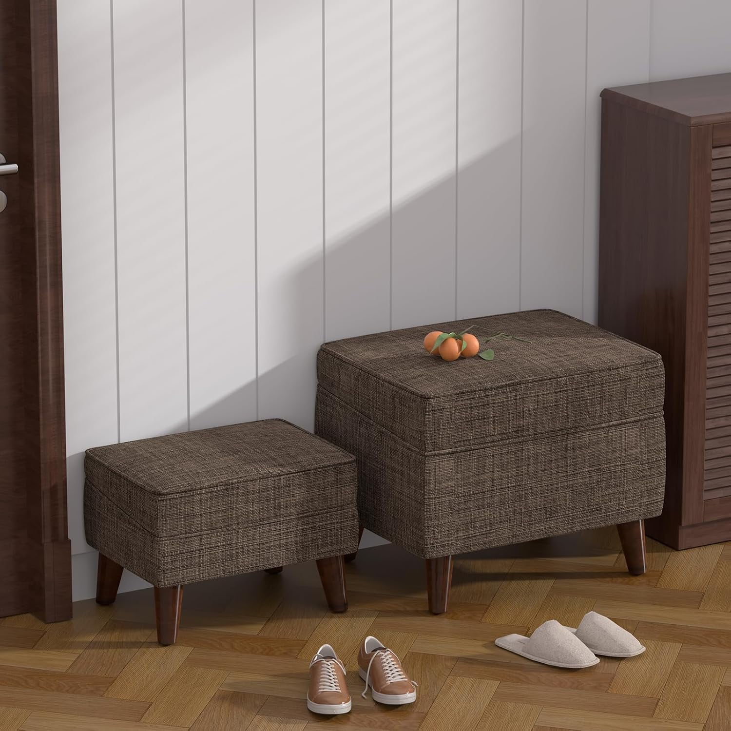 PurelyGoods Foot Rests with Adjustable Cover, BOGO, Storage Ottoman ...