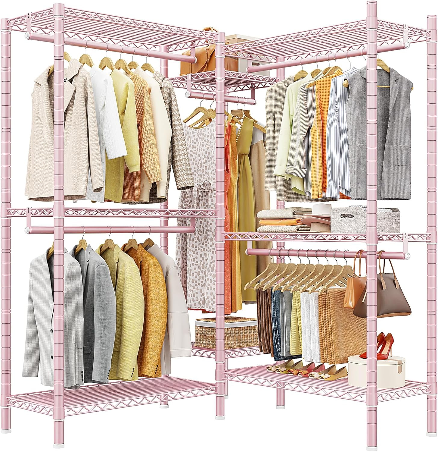 PurelyGoods Garment Rack, L Shaped Clothing Rack for Corner 900LBS ...