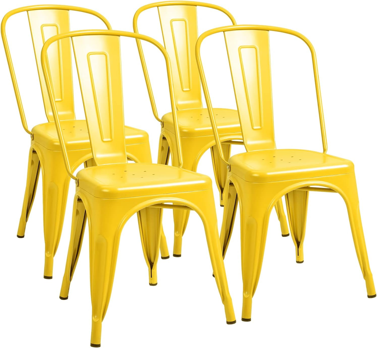 PurelyGoods Metal Dining Chair Indoor Outdoor Use Stackable Classic ...