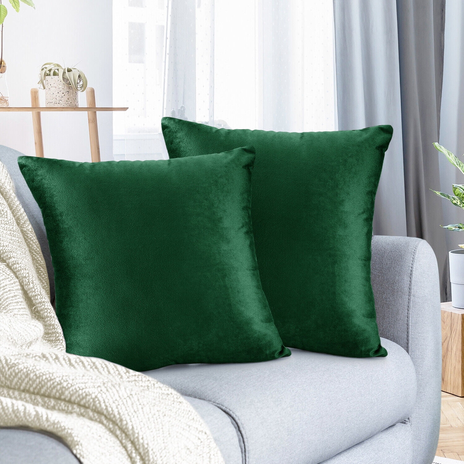 PurelyGoods Pillow Covers Set of 2 Sofa Decor Velvet Cushion Cases ...