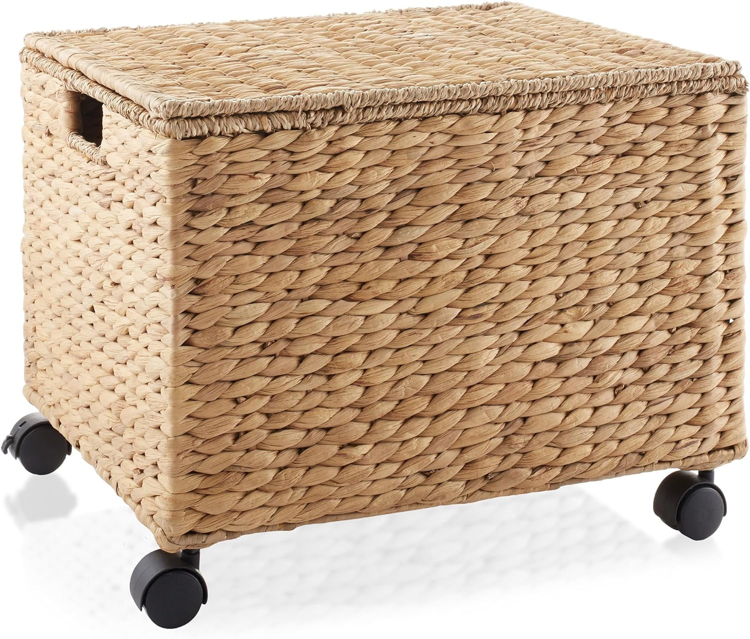 PurelyGoods Rolling Filing Cabinet, Natural - Water Hyacinth File ...