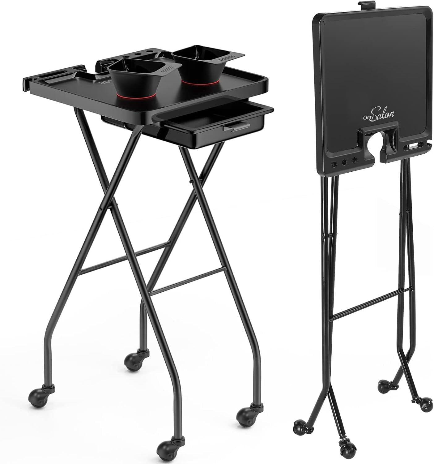 PurelyGoods Salon Trolley Cart with Wheels 2 Color Bowls 1 Drawer ...