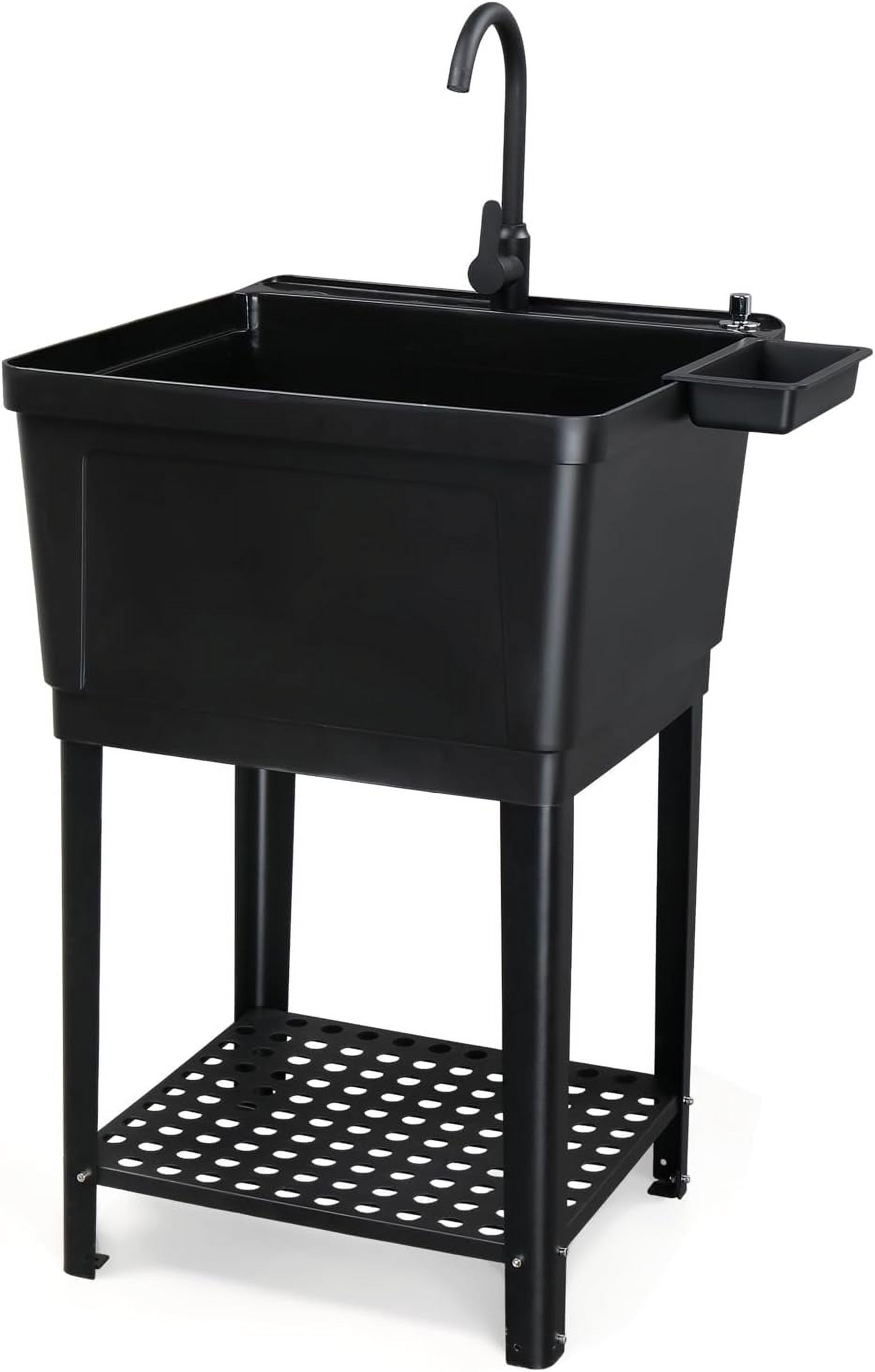 PurelyGoods Utility Sink Laundry Tub for Washing Room, 23.6"×23.6"×36.2 ...