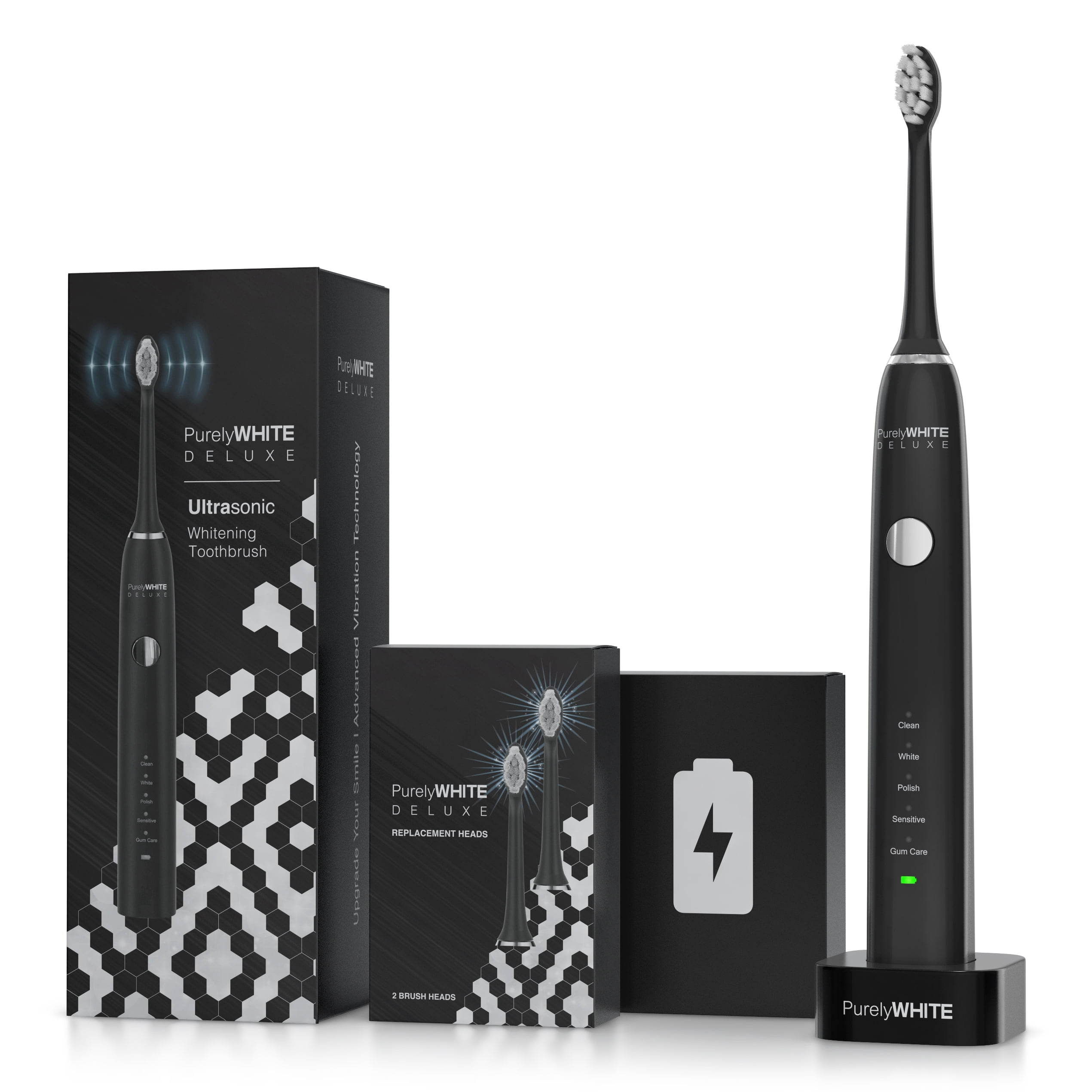 PurelyWHITE DELUXE Ultra Series Electric Toothbrush for Adults, 5 Smart ...